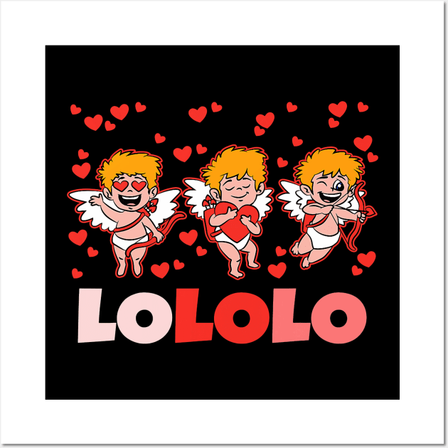 Lololo Cherub Valentines Day Cute Baby Angels Heart Love - Valentines Day - Posters and Art ...